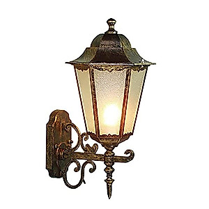 European Wall Light Outdoor Wall Light Waterproof IP54 American Country Hexagon Street Home Garden Balcony Terrace Aluminum Wall Lamp Decoration Courtyard Aisle E27 Glass Wall Lantern