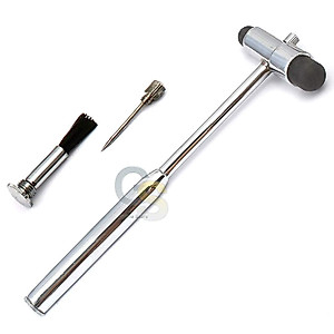 G.S Babinski Buck Neurological Reflex Hammer with Built-in Brush for Cutaneous and Superficial Responses - Free-parts-for-life & - Black