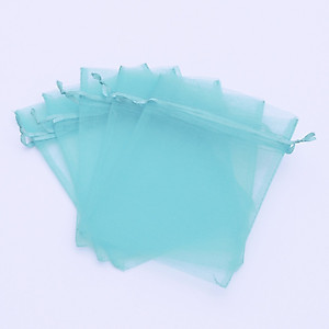 100 pcs 4x6" (10x15cm) Organza Bags Wedding Favor Bags Party Gift Bags Candy Bag Jewelry Pouch Drawstring Bag (Light Teal - FB023)