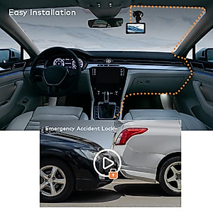 DAJKRTIA Dash Cam 1080P Car Dash Camera, Super Night Vision Driving Recorder 3 Inch LCD Screen 170° Wide Angle, G-Sensor, Accident Record, Loop Recording