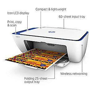 HP DeskJet 2622 All-in-One Compact Printer (Blue) (V1N07A) (Renewed)