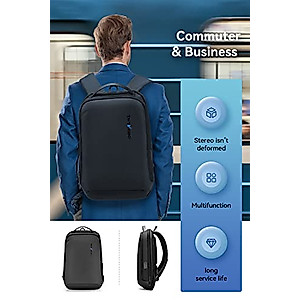 Thykebo High Tech Backpack for Men,Slim Laptop Backpack with USB Charging Port,Waterproof Business Backpack Ideal for Working,Daily