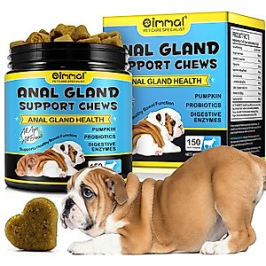 Anal Gland Support Soft Chews for Dog, Dog Anal Gland Treats w/Pumpkin, Dog Anal Gland Digestive Support Supplement Treatment Chews with Digestive Enzymes & Probiotics