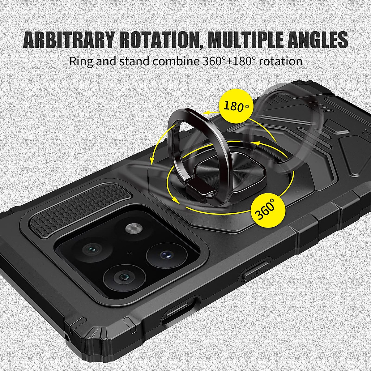 Ailiber Compatible with OnePlus 10 Pro Case, 1+ 10 Pro Case with Screen Protector, Ring Kickstand for Magnetic Car Mount, Heavy Duty Shockproof Protective Rugged Phone Cover for One Plus 10 Pro-Black