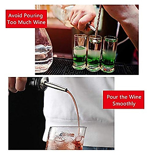 2 Pack Liquor Bottle Pourers,Stainless Steel Tapered Pour Spout,Wine Pourer with Dust Caps for 3/4" Bottle Mouth,Oil Bottles,Wine Bottles