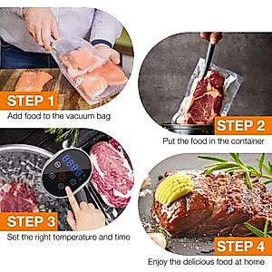 Upesitom Sous Vide Machine Upgraded 1100W Sous Vide Cooker Fast Heating, Ultra Quiet Immersion Circulator Precision Cooking Machine, IPX7 Waterproof, Accurate Temp, Digital Timer, Touch Control