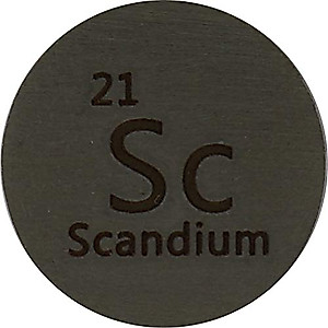 Scandium (Sc) 24.26mm Metal Disc 99.9% Pure for Collection or Experiments