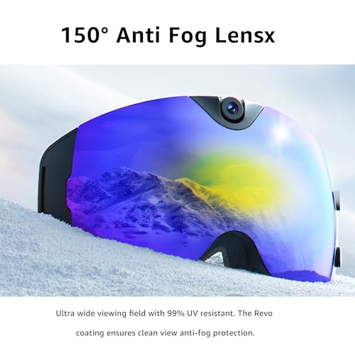OhO Smart Ski Goggles, 4K Camera Snowboard Goggles with Adjusted View of Camera Recroding,UV Protection, Anti Fog (Men/Women)