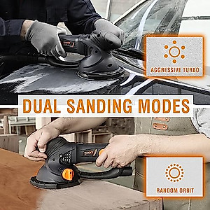 MAXXT Electric 5mm Random Orbital Sander 500W 4.5A Multi-function Variable Speed Electric Corded Orbital Sanders Machine with 10 Sanding Paper for Woodworking (R7304-120)