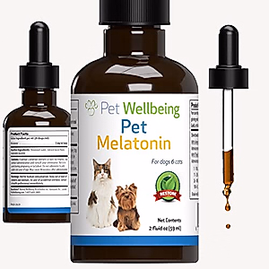 Pet Wellbeing Pet Melatonin for Cats - Vet-Formulated - Support for Feline Hyperthyroid, Natural Relaxant, Sleep Support - Liquid Supplement 2 oz (59 ml)