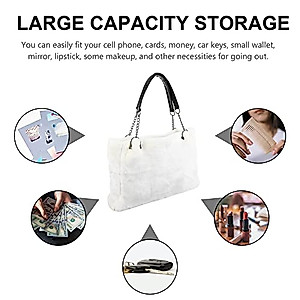 Plush Single Shoulder Bag Large Capacity Fuzzy Handbag Tote for Women Lady Cute Portable Daily Bag