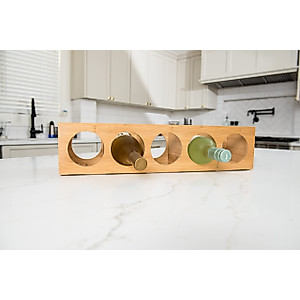 Lipper International 8305 Bamboo Wood Stackable 5-Bottle Wine Rack, 20-3/4" x 5-3/8" x 4-3/4"