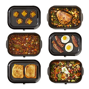 West Bend 87906BK Slow Cooker, Large-Capacity Non-Stick Crockpot with Variable Temperature Control, Travel Lid and Thermal Carrying Case, 6 Qt, Black