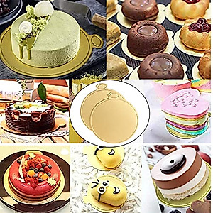 80 Pcs 3.5 Inch Mini Cake Boards Mousse Cupcake Base, Gold 9cm