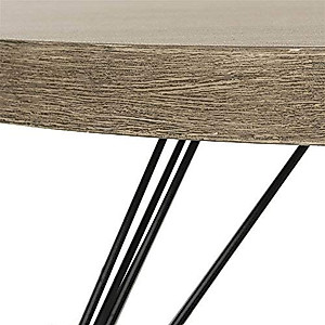 Safavieh Home Collection Mansel Mid-Century Light Oak Hairpin Leg Round Coffee Table