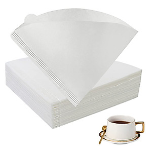 BYKITCHEN Cone Coffee Filters, Size 02, Set of 200, Natural Disposable Coffee Filters Paper, Paper Filters for Pour Over Coffee Dripper and Coffee Maker (White)