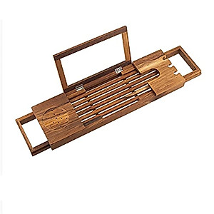 GANFANREN Bath Tub Shelf Rack Multi-Purpose Bathtub Board Tablet with Extending Sides Bathroom Bath Caddy Tray