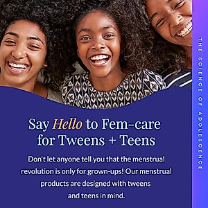 happie moon Tween Pads | Small 100% Cotton First Period Pads for Tweens and Teens | Ultra Thin Pads with Wings | Zero Chlorine, Bleach, Dyes and Fragrance | Teen Pads, 20 Count