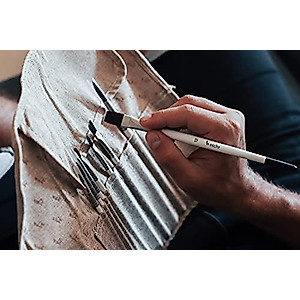 ETCHR Canvas Roll Up Brush Pouch - Brown Paint Brush Holder with Canvas Ties - Paint Tool Roll - Paint Brush Roll Up Case - Art Tool Organizer - Art Brush Roll with Slots and Ties - Paint Brush Case