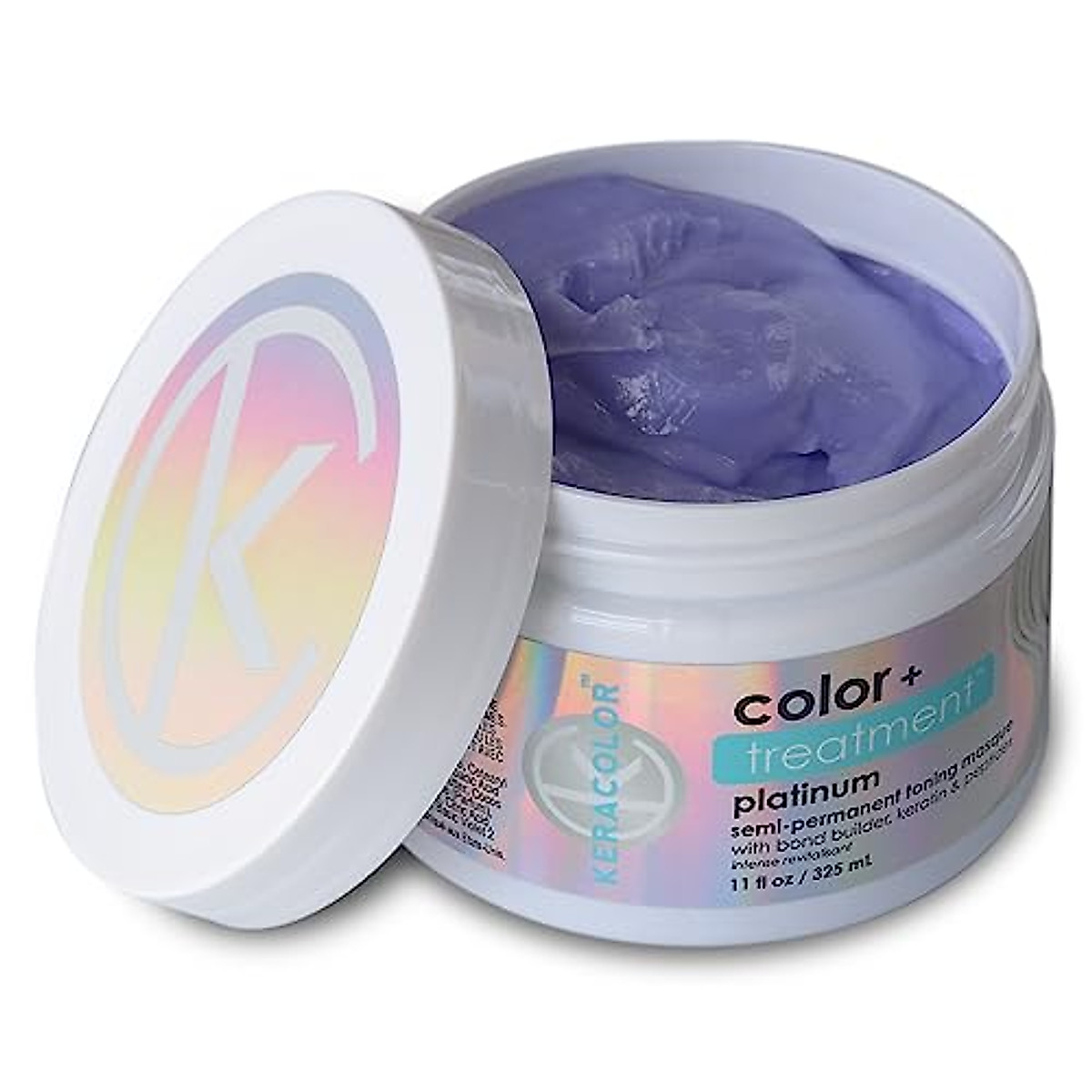 Keracolor Color + Treatment PLATINUM - Highly Pigmented Semi-Permanent Color Masque for Vibrant, Hydrated Hair, 11 Fl Oz