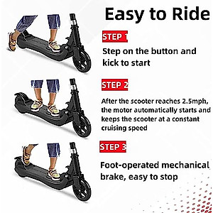 Riding'times Electric Scooter for Kids Ages 4-10, Up to 6.2Mph & 6.2 Miles Range, 5 Inch PU Tire, Ul2272 Certified Approved Kick E Scooter for Boys Girls