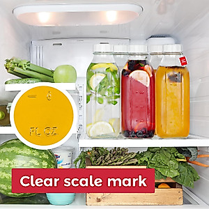 Dwbligt 32 oz Empty Glass Milk Bottles with Silicone Dispenser Cap, Glass Water Bottles with Leak Proof Lid and Scale Mark, Reusable Glass Jars for Juice, Milk, Iced Tea, Set of 3