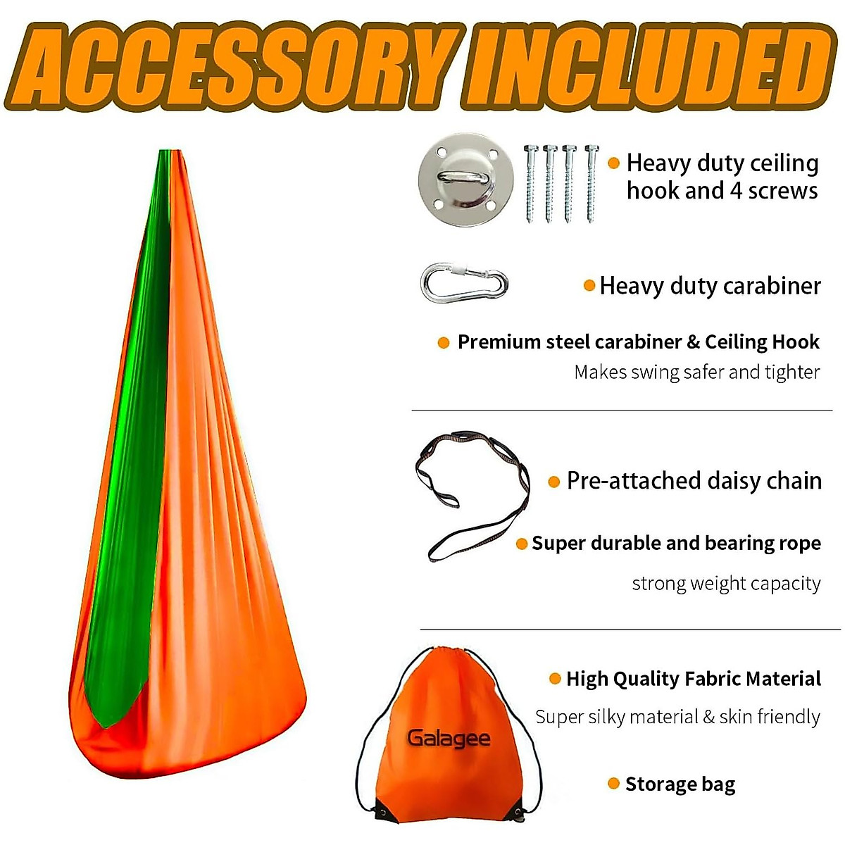 Indoor Therapy Sensory Swing for Kids,Double Layers Adjustable Snuggle Cuddle Hammock Lycra Therapy Swing Has Calming,Outdoor Swing Hammock for Child & Adult with Autism, ADHD,Aspergers,Special Needs