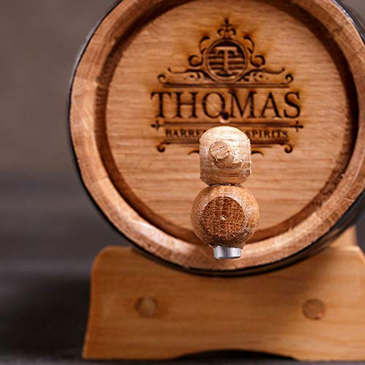 Personalized Whiskey Making Kit – Includes Personalized American White Oak Barrel (2 L.), Stand, Spigot, Essence Bottle, Barrel Cleaning Kit & More – Great Drinking Gift For Men