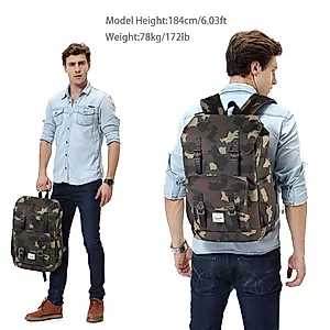 VASCHY Backpack for Men, Fashion Water-resistant Rucksack College Backpack Camouflage