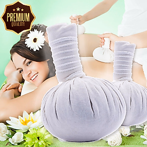Pack of 12 Large Thai Spa Herbal Massage Compress Ball Warm Hot Therapy LUK Pra KOB 200 g.
