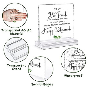 Retirement Gifts For Men Best Retirement Gifts For Women 2023 Happy Retirement Party Decorations Acrylic Retirement Plaque For Coworker Teacher Nurse