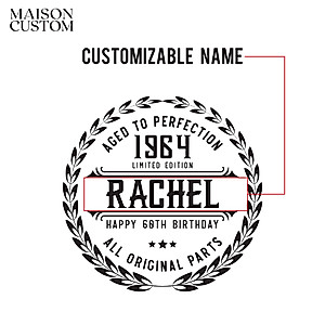 60th Birthday Gifts for Women - Personalized Wine Glass - Funny Novelty 60 Year Old Woman Gift Ideas - 60th Decorations for Her, Wife, Friend - Unique 60th Birthday Present for Her 1963 Gift