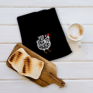 OHSUL Yep I Talk to Chickens Highly Absorbent Kitchen Towels Dish Towels Dish Cloth,Funny Chicken Hand Towels Tea Towel for Bathroom Kitchen Decor,Chicken Lovers Farm Women Girls Gifts