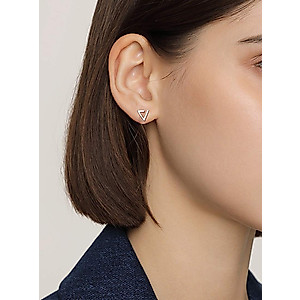 Minimalism Hollow Triangle Earrings Sterling Silver Stud Earrings Everyday Wear