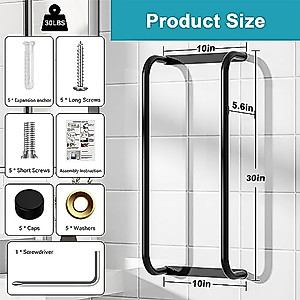 Towel Racks for Bathroom, 30 Inch Bathroom Towel Holder, Bathroom Organizer for Small Space - Stainless Steel, Wall Mounted, Modern