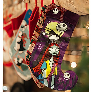 The Nightmare Before Christmas Stocking Officially Licensed Anniversary Edition Christmas Decoration Jack Skellington and Sally with Custom Name