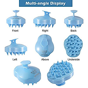 URTHEONE Hair Scalp Massager Shampoo Brush,Soft Silicone Hair Brush for Wet Dry Oily Curly Straight Thick Thin Rough Long Short Natural Men Women Kids Pets Hair Care Tools(Sky Blue)