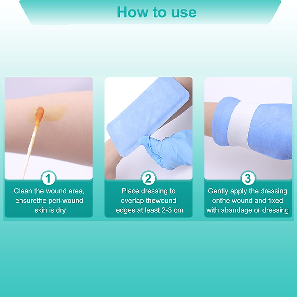 Dimora Upgrade Super Absorbent Dressing with Activated Charcoal for Wound Care, Odor Absorbing Pads 4"x 4" 10 Packs