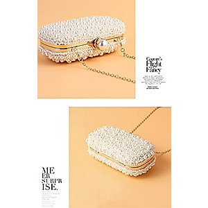 YYIHER Pearl Clutch White Clutch Purses for Women Evening Handbags Beaded Clutch Wedding Bridal Clutch Parites Prom