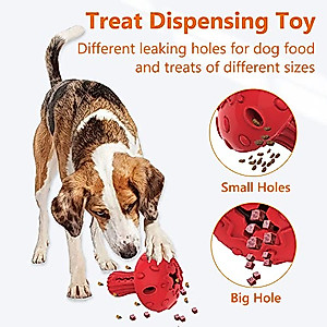 SCHITEC Dog Chew Toy for Large & Medium Dogs, Rubber Treat Dispensing Toy for Aggressive Chewers, Interactive Slow Feeder Tough Puzzle Toys Teeth Cleaning