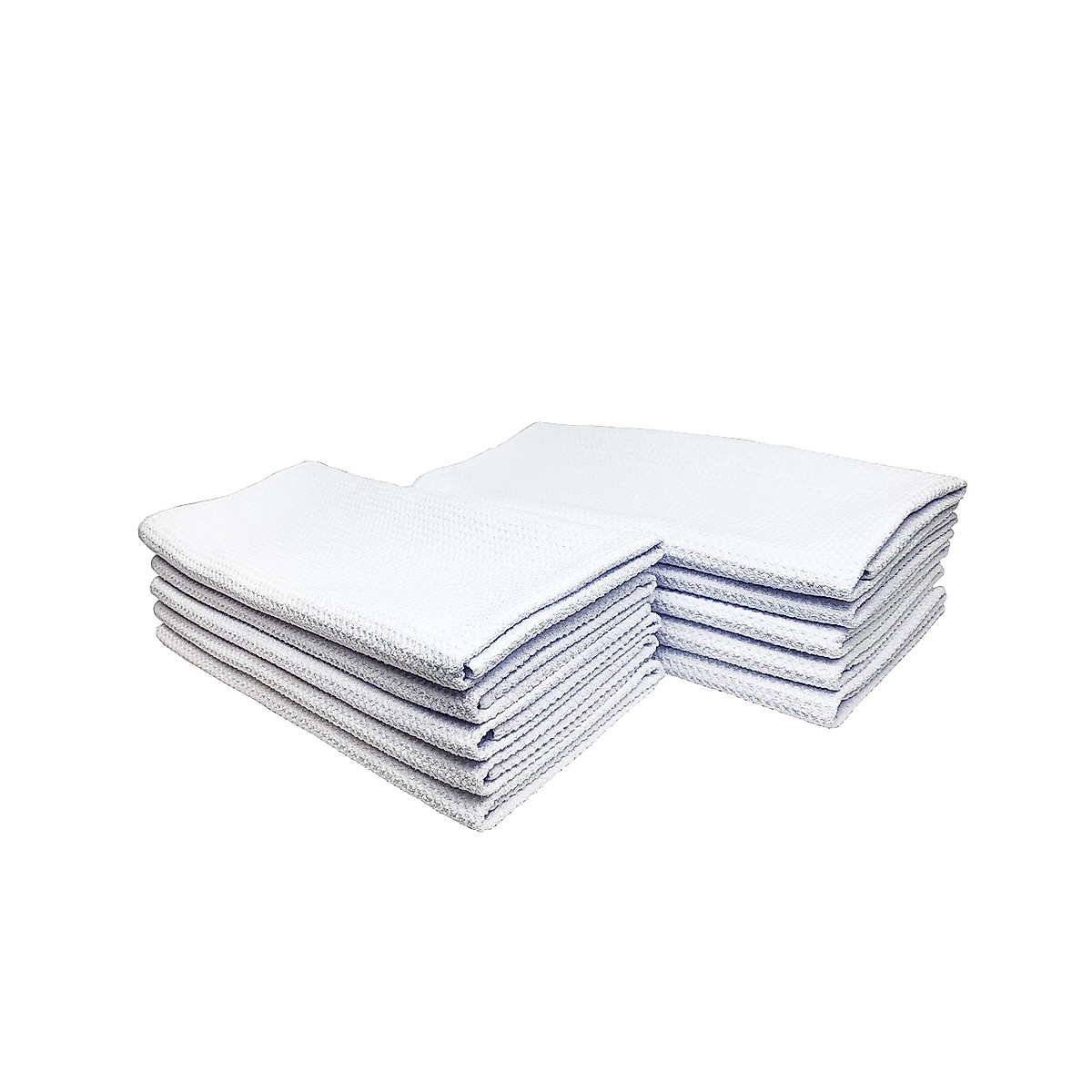 DrupsCo Waffle Weave Towels - Set of 10 Waffle Weave Towels - 16x24 inch Waffle Weave Microfiber Towel