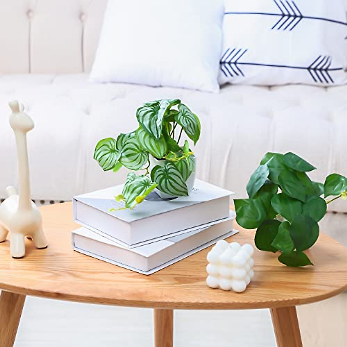 CEWOR Fake Plants 2 Packs Artificial Plants Small Plants Artificial Decor for Home Bedroom Aesthetic Living Room Bathroom Farmhouse Decor Indoor