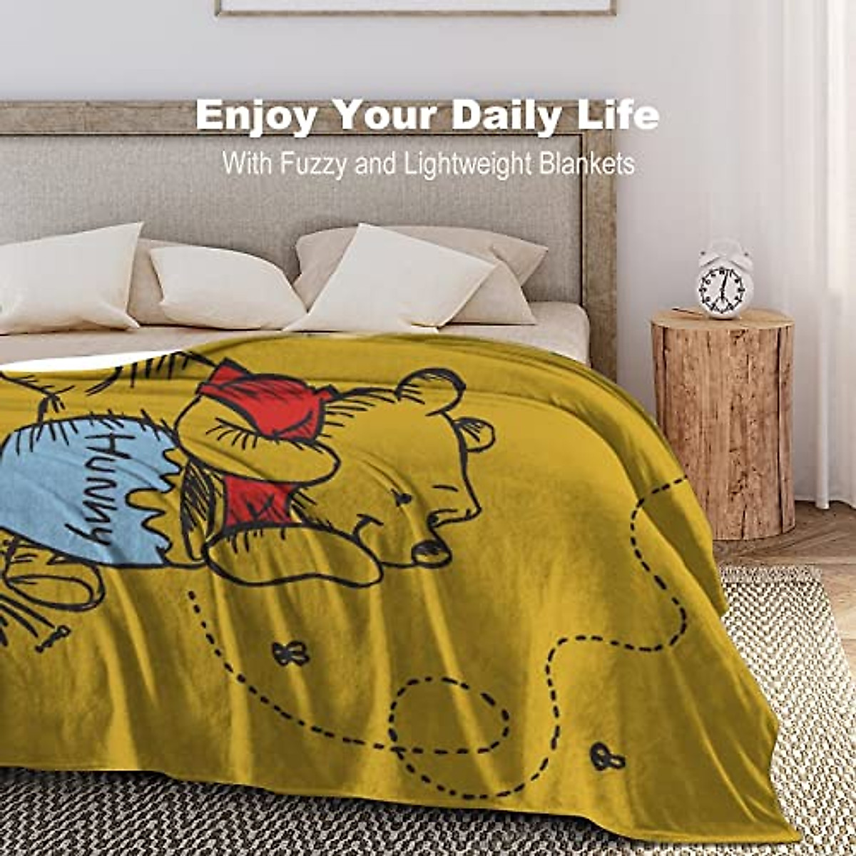 Cute Blanket Cartoon Plush Soft Warm Print Throws for Bed Couch Chair Living Room 60 x 50 in