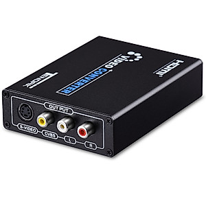 Tendak HDMI to Composite 3RCA AV S-Video R/L Audio Video Converter Adapter Upscaler Support 720P/1080P with RCA/S-Video Cable for PC Laptop Xbox PS3 TV STB VHS VCR Camera Blue-Ray DVD