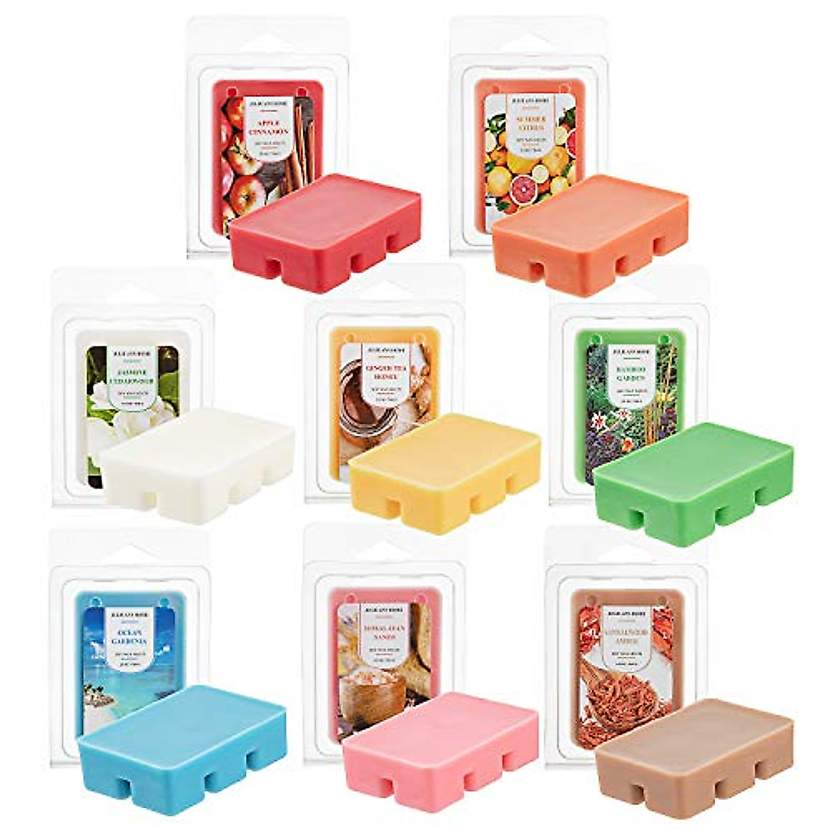 Scented Soy Wax Melts – Set of 8 Assorted 2.5oz Wax Cubes/Tarts | Home Fragrance for Candle Warmers | Bulk Value Pack