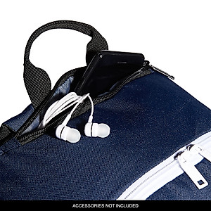 adidas Unisex Classic 3-Stripe Durable Backpack Student Athletic Sport Laptop Book Bag, Collegiate Navy/Jersey Onix Grey/White/4.0, One Size