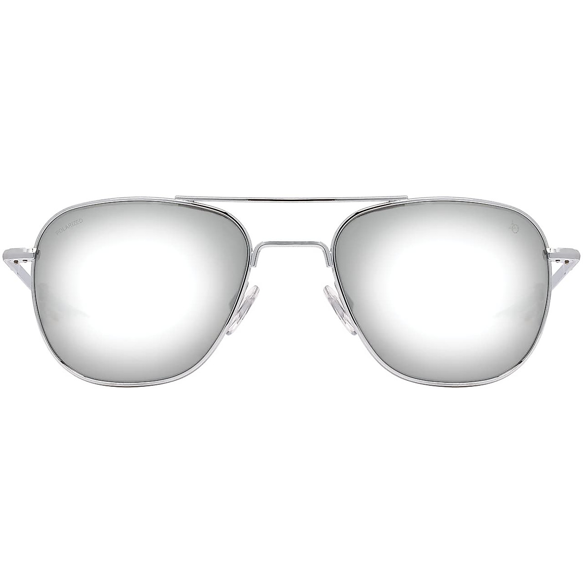 AO Original Pilot Sunglasses - Silver - SunFlash Silver Mirror SkyMaster Glass Lenses - Bayonet Temple - Polarized - 57-20-140