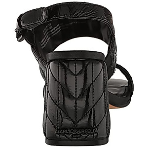 Karl Lagerfeld Paris Women's Sarina Open Toe Leather Heeled Sandal, Black Quilted, 6