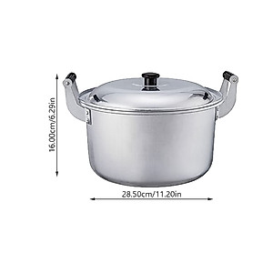 Hemoton Water Bath Canner Soup Pot Traditional Stock Pot Thick Soup Pot Double Handle Cooking Pot Boiling Water Pot with Lid Stainless Steel Cookware