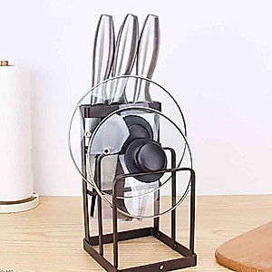 XJJZS Metal Knife Block Cutting Board Holder Tools Organizer Kitchen Storage Rack Dish Pan Pot Cover Lid Rack Stand (Color : B)